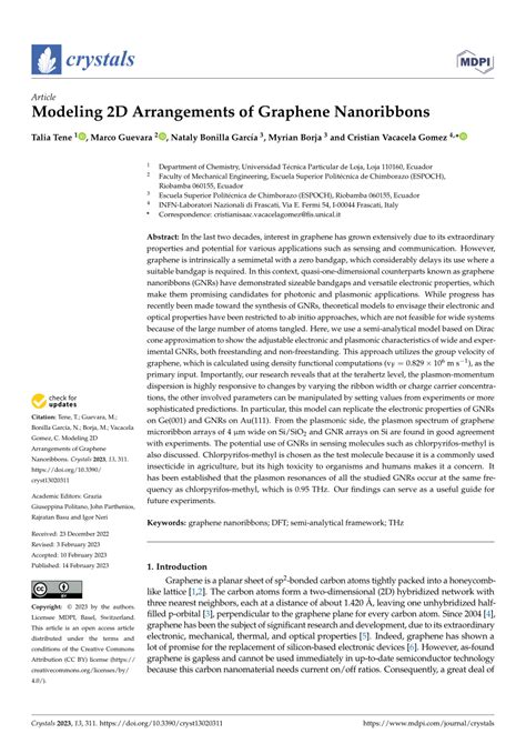 Pdf Modeling 2d Arrangements Of Graphene Nanoribbons