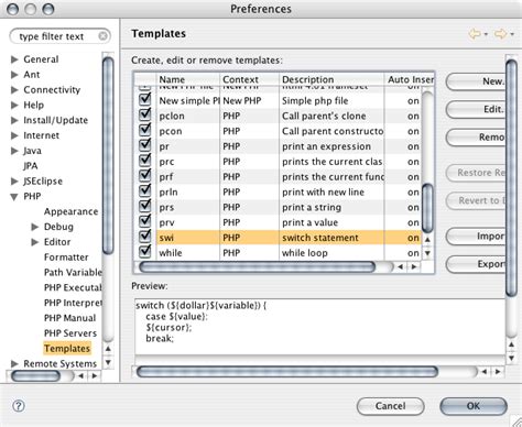 Speed Up PHP Development In Eclipse PDT With Templates And Snippets Tablespoons