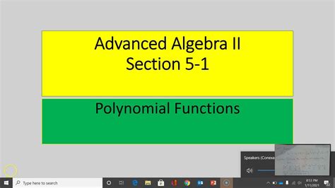 Section 5 1 Polynomial Functions