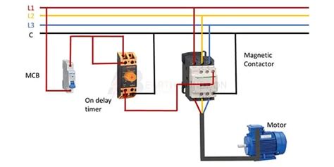 3 Phase On Delay Timer Connection Timer On Delay Symbol Electrician Idea