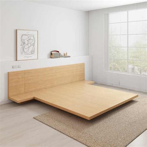 Japanese Tatami Bed Solid Wood Floating Platform Frame