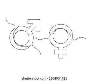 Continuous One Line Drawing Male Female Stock Vector Royalty Free 2264904721 Shutterstock