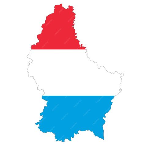 Premium Vector Luxembourg Map Map Of Luxembourg With Luxembourg Flag