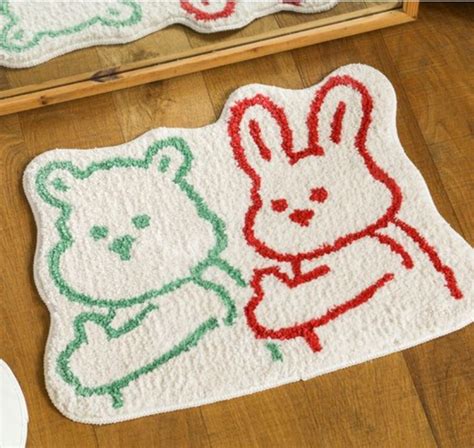 귀여운 일러스트 자취방 발매트 러그 욕조 매트 모던 인테리어 Hand Tufted Rugs Tufted Rug Rug Design