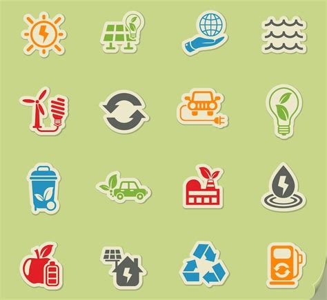 Premium Vector Alternative Energy Icon Set