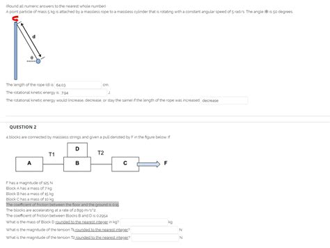 solved round all numeric answers to the nearest whole