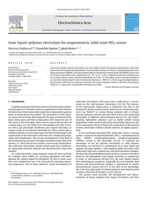 Pdf Ionic Liquid Polymer Electrolyte For Amperometric Solid State No2 Sensor Dokumen Tips