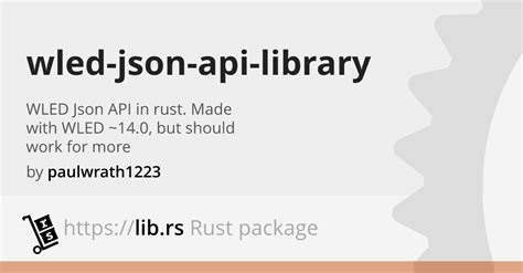 Wled Json Api Library Rust Network Library Lib Rs