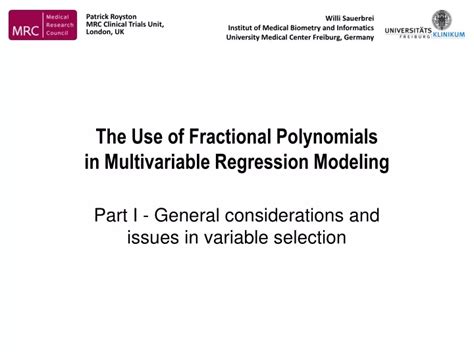ppt the use of fractional polynomials in multivariable regression