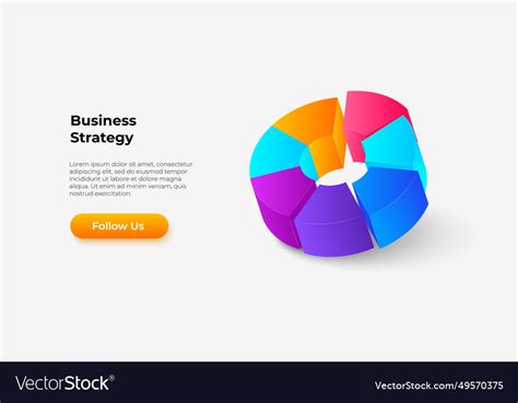 Isometric Pie Chart Infographic D Diagram Vector Image