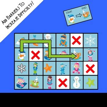 Snow Fun Coding Mat For Bee Or Code Go Robot Mouse TPT