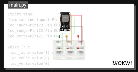 TP Feu Tricolore Wokwi ESP32 STM32 Arduino Simulator