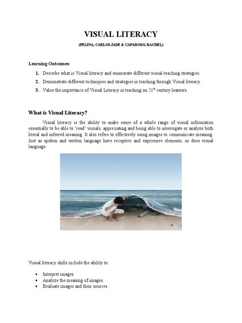 Visual Literacy Pdf Composition Visual Arts Literacy