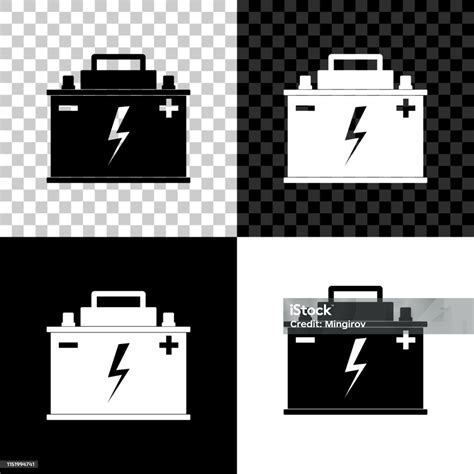 자동차 배터리 아이콘 블랙 화이트와 투명 한 배경에 고립 축 압 기 배터리 에너지 전력 및 전기 축 압 기 배터리 번개 볼트 기호입니다 벡터 일러스트 배터리 전원에 대한