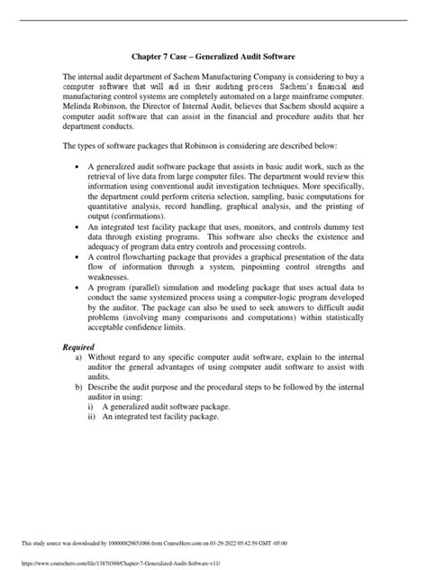 Chapter 7 Generalized Audit Software V1 1 Pdf Audit Internal Audit