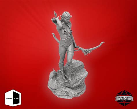 Half Demon Ranged Fighter Miniature Female Demonic Archer Nude