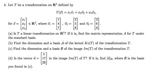 Solved Let T Be A Transformation On R Defined By T T Chegg Com