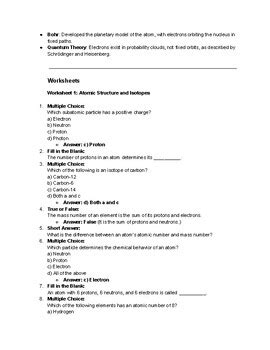 Unit Atomic Structure And The Periodic Table Weeks By Jetton Science