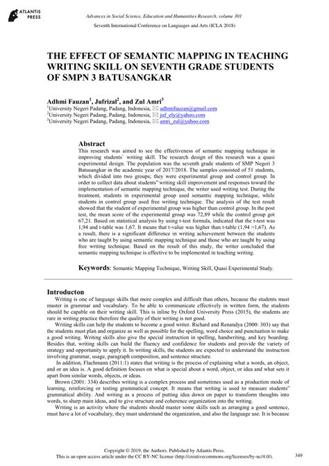Pdf The Effect Of Semantic Mapping In Teaching Writing Skill On