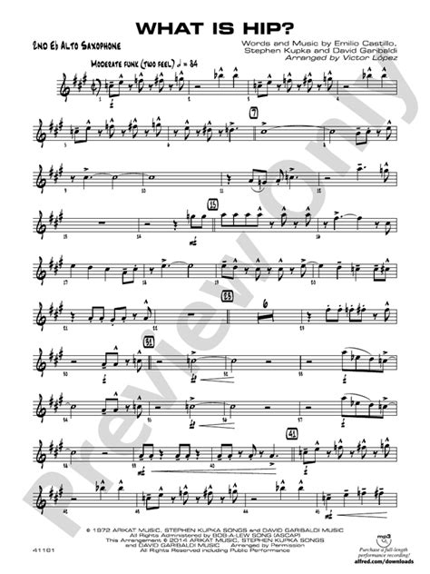 What Is Hip Nd E Flat Alto Saxophone Nd E Flat Alto Saxophone Part Digital Sheet Music