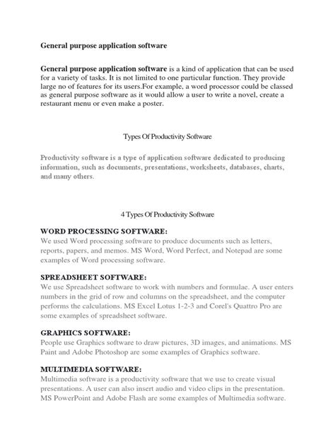 General Purpose Application Software Pdf Internet Access Internet