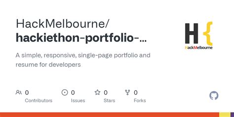 Github Hackmelbournehackiethon Portfolio Template 1 A Simple Responsive Single Page