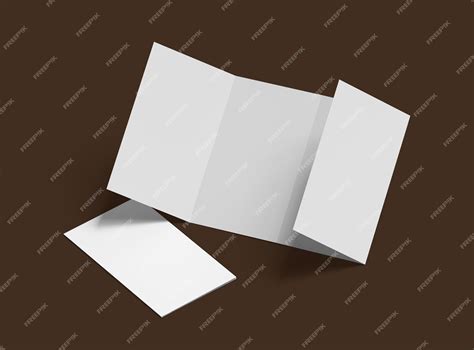 premium photo blank 4panel roll fold leaflet 3d render to present