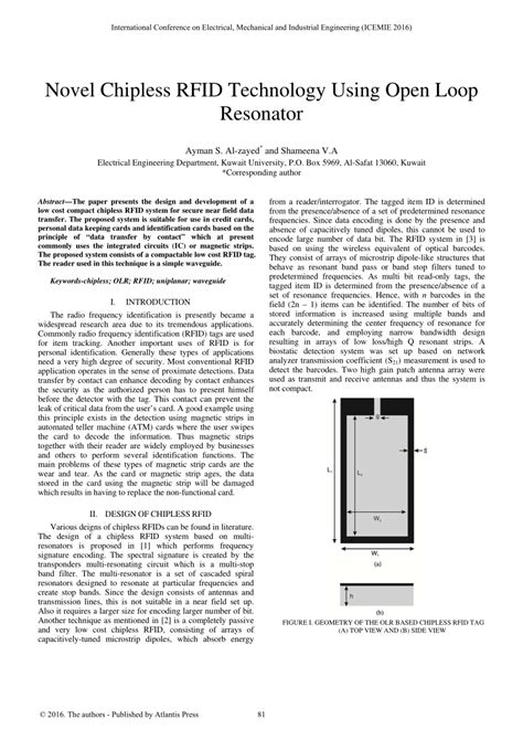 Pdf Novel Chipless Rfid Technology Using Open Loop Resonator