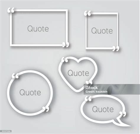 현실적인 스타일 화이트 견적 거품 종이 프레임 다른 모양 쉼표로 프레임 템플릿 종이 대화 풍선 문자 기호에 대한 스톡 벡터 아트 및 기타 이미지 대화 풍선 문자 기호