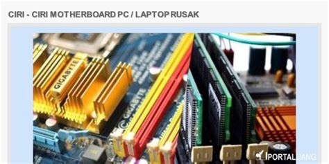 Ciri Ciri Motherboard Pc Laptop Rusak Dan Solusinya