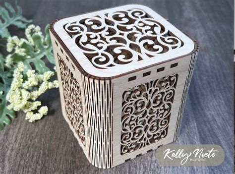 Decorative Wooden Gift Box SVG Commercial Laser Cut File Jewelry Box Wedding Gift Box Wood Box