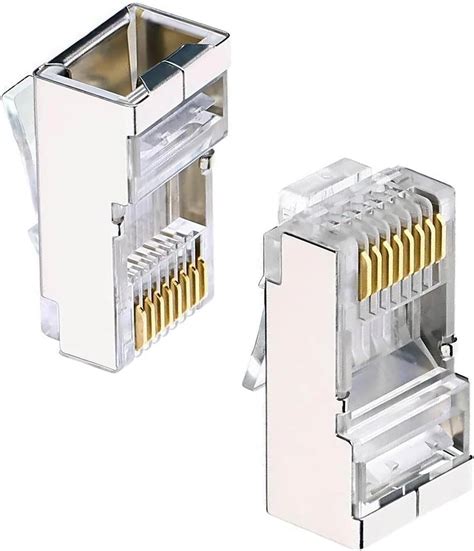 Nexus Rj45 Cat6a And Cat6 Connector Plug 100 Pack Ftp 8p8c Shielded Ethernet Cable Connectors