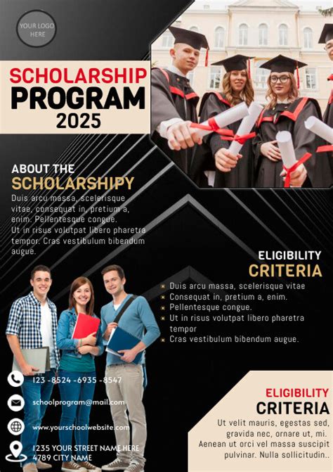 Scholarship Program Flyer Template Postermywall