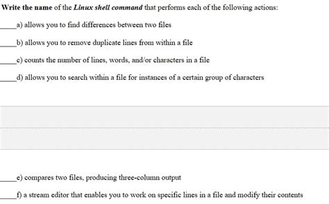 Solved Write The Name Of The Linux Shell Command That