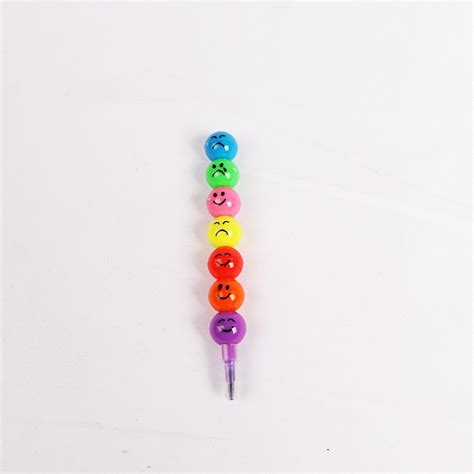 7 Color Crayons Cartoon Smiley Face Expression Can Grandado