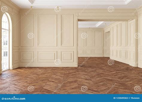 Empty Modern Classic Beige Interior Room Stock Illustration Illustration Of Clean Light