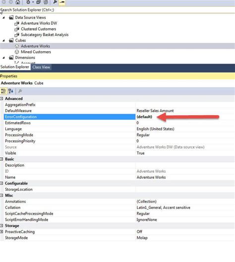 Ssas Processing Error Configurations