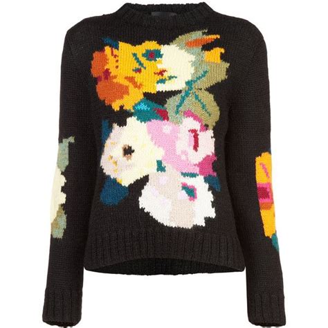 Stunning Floral Intarsia Jumper