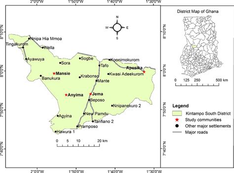 kintampo south district map source authors construct 2022