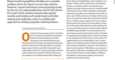 L Selenomethionine And 25 Oh Vitamin D3 To Improve Meat Orffa