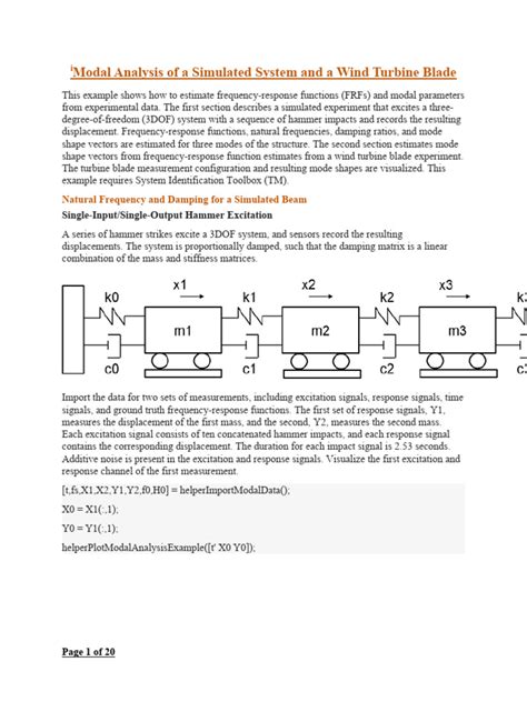 Modal Analysis Of A Simulated System And A Wind Turbine Blade Example Pdf Normal Mode