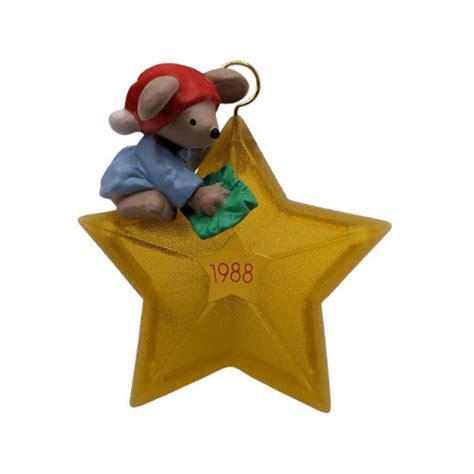 1988 Chris Mouse Star Chris Mouse Hallmark Keepsake Christmas Tree Ornament Qlx715 4 Nib New