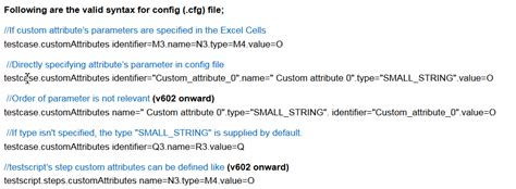 what is the syntax in config file for importing test case summary attribute values like user 1