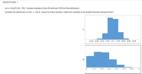Solved QUESTION 1 Let X Unif 10 25 Consider Samples Of Chegg Com