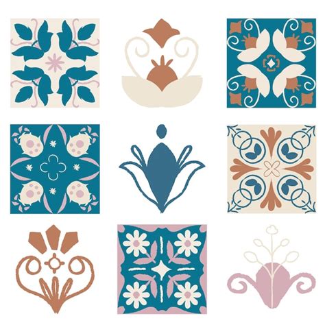Premium Vector Ceramic Pattern Tile Square Pattern Design Element