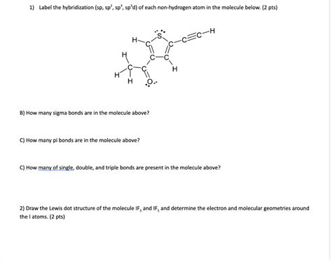 Solved 1 Label The Hybridization Sp Sp Sp Spºd Of