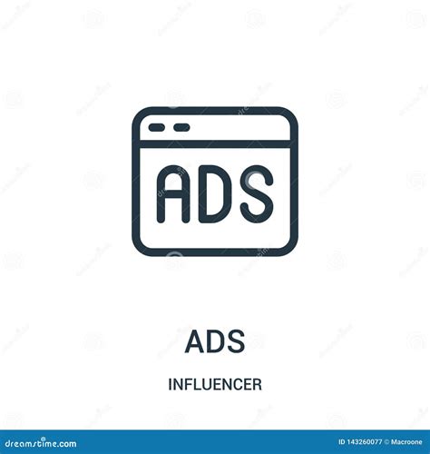 Ads Icon Vector From Influencer Collection Thin Line Ads Outline Icon Vector Illustration Stock