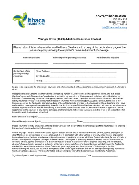 Fillable Online Younger Driver Consent Form Fax Email Print Pdffiller