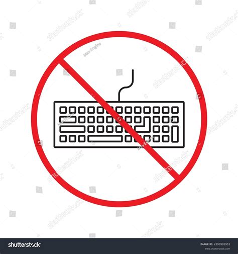Forbidden Keyboard Icon No Keyboard Vector Stock Vector Royalty Free Shutterstock