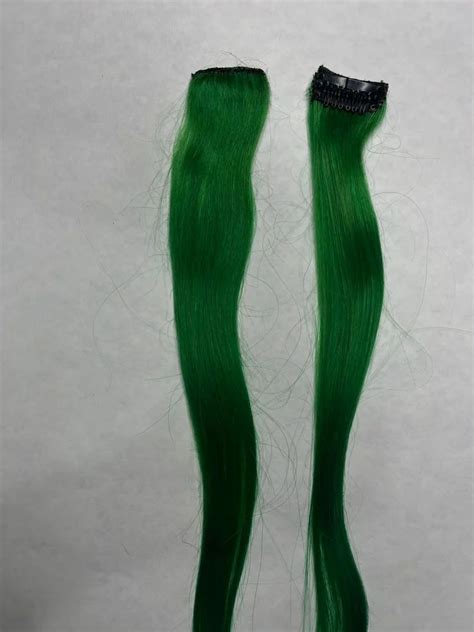 Clip Hair Streaks Human Hair Green Extension At ₹ 950piece Hair